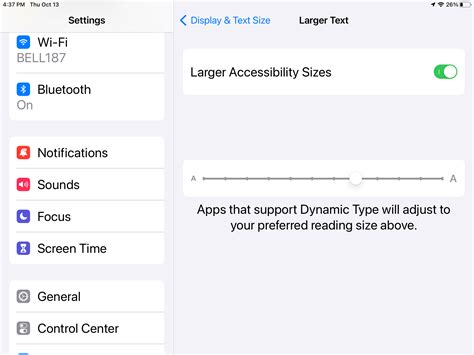 ss7 settings menu text overlaps when using ios accessibility setting to