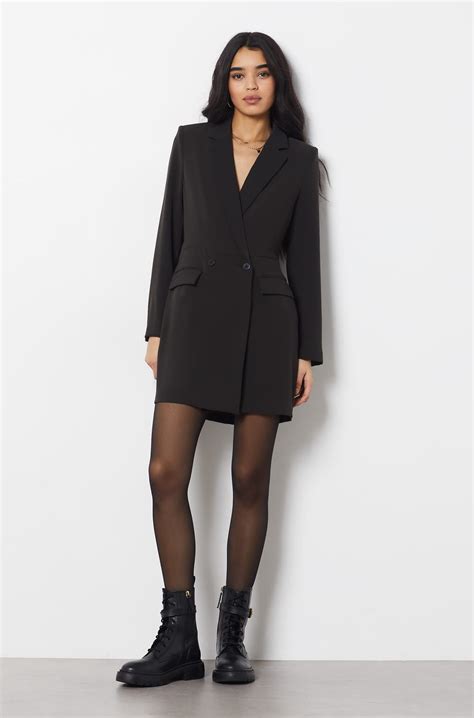 Robe Courte Tailleur Détails Poches Robyn Anthracite Etam