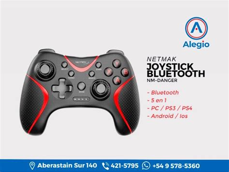 Joystick Bluetooth 5 En 1 Pc Ps3 Ps4 Netmak Nm Danger Android