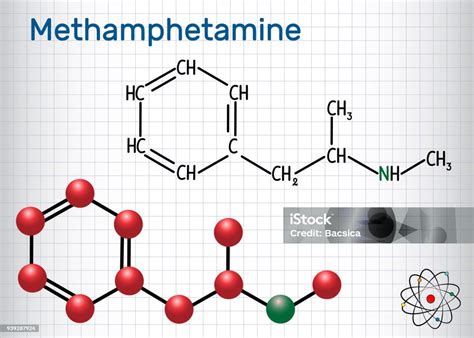 Methamphetamine Molekul Formula Kimia Struktural Dan Model Molekul