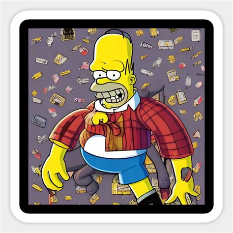Homer Simpson Simpsons Funny Sticker TeePublic