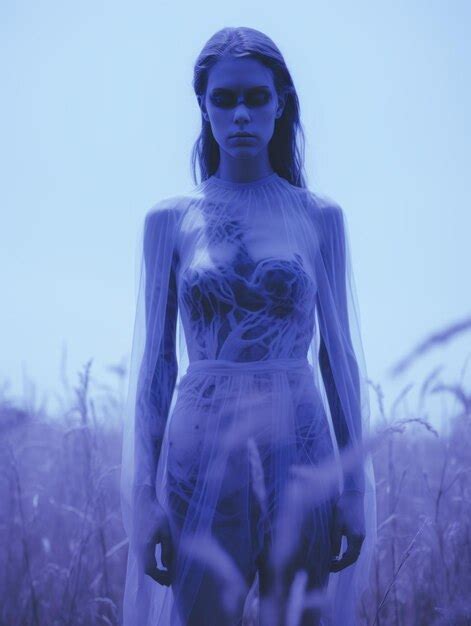 Premium Ai Image A Woman Standing In A Field Of Tall Grass