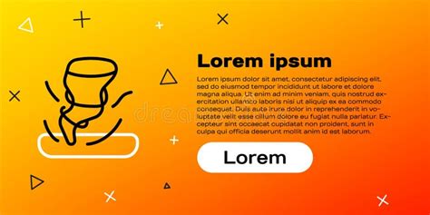 Line Tornado Icon Isolated On Yellow Background Cyclone Whirlwind Storm Funnel Hurricane