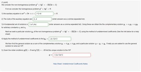 Solved 1 Point We Consider The Non Homogeneous Problem