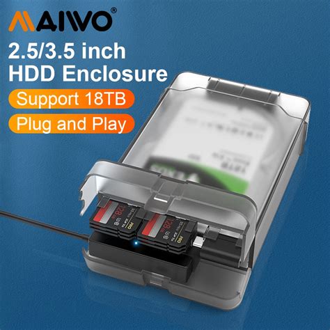 MAIWO Caixa De Disco Rígido Externo Para SSD SATA De 3 5 2 5 Polegadas