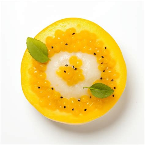 Premium Photo Top View Minimalistic Of An Isolated Mango Passion Fruit Clafoutis