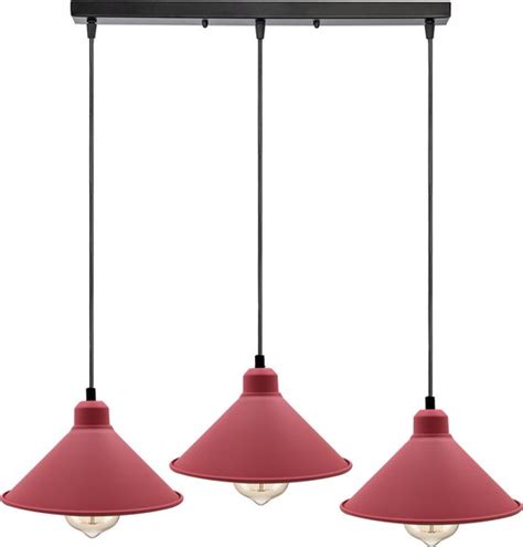 Retro industriële hangende kroonluchter plafond kegel schaduw roze kleur vintage bol