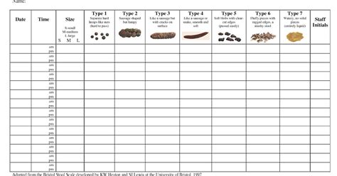 Printable Bristol Stool Chart
