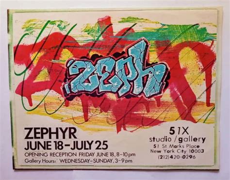 Zephyr 51x Invite 1982 Urban Art Graffiti Street Art Auction