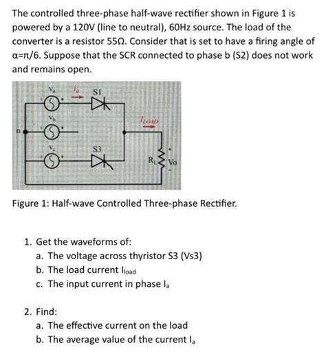 Solved The Controlled Three Phase Half Wave Rectifier Shown