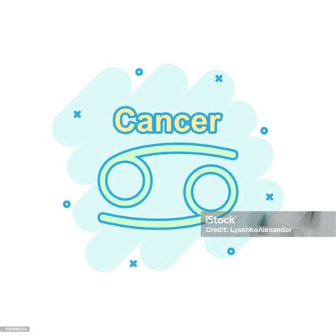 向量卡通巨蟹座星座的喜劇風格占星術標誌插圖表意字元癌症星座業務飛濺效應概念向量圖形及更多space And Astronomy圖片