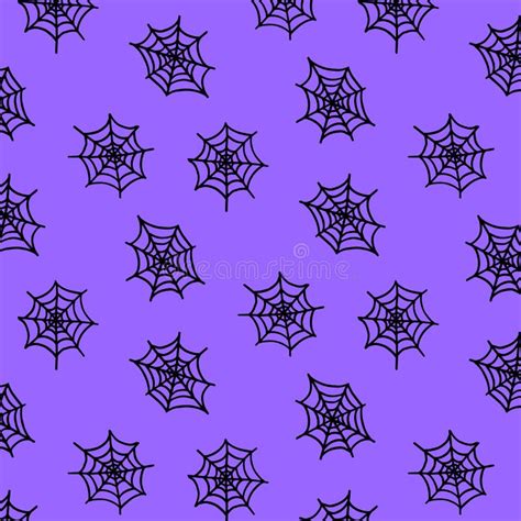 Web Patern On A Purple Background Halloween Pattern Stock Vector