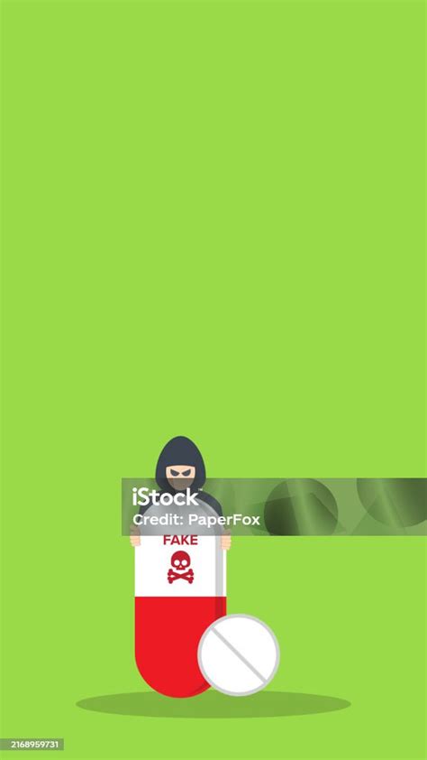 Fake Medicine Pill And Tablet With Criminal Selling Illegal Drugs Fake