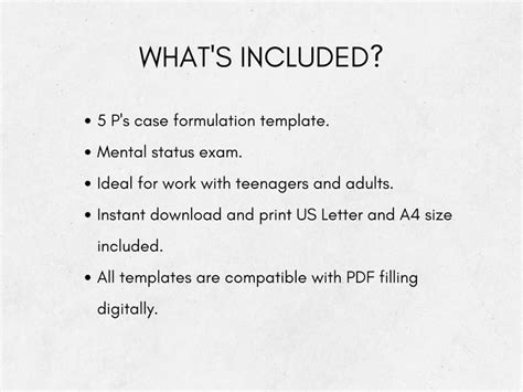 Mental Health Assessment Template 5 Ps Case Formulation Therapist