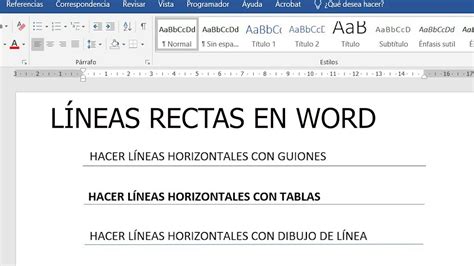 Cómo hacer lineas rectas o lineas horizontales en Word YouTube