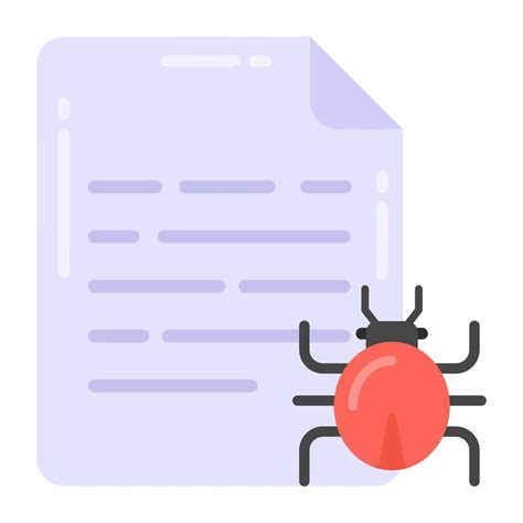 Bug With Paper Denoting Flat Icon Of Malicious File 5971136 Vector Art