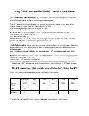 Calculating Inflation Using CPI Formulas And Examples Course Hero