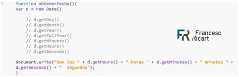 Métodos imprescindibles para trabajar con fechas en Javascript Francesc Ricart