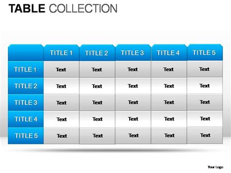 tables collection powerpoint presentation slides powerpoint slide