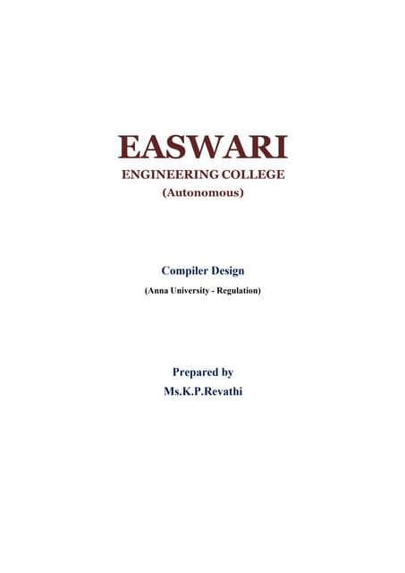 Compiler Designdocx Programming Languages Computing