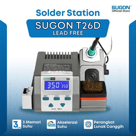 Jual Sugon T26D Solder Station Digital Lead Free 120W Gagang Soldering T210 Soldering Iron Tip