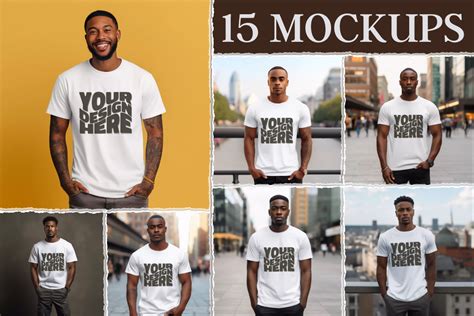 15 Black Men Tshirt Mockup White Shirt Graphic By Simon Gutierrez