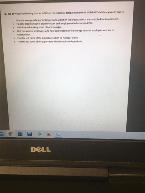 Solved P Write The Following Queries In Sql On The Chegg