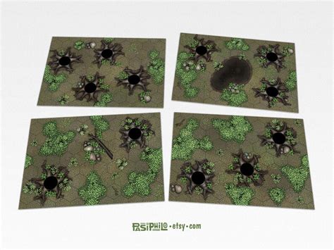 Tabletop RPG Forest Hex Grid Terrain Tiles Set Etsy