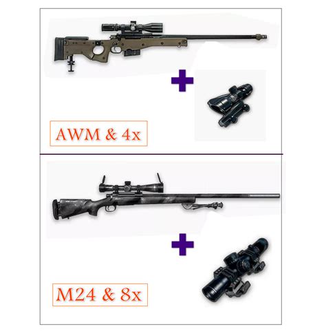 Awm And 4x Vs M24 And 8x Your Choice Rpubg