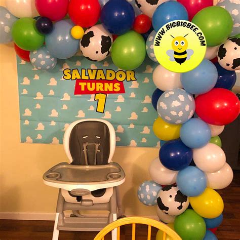 Custom Toy Story Blue Sky Background Birthday Backdrop Bigbigbee
