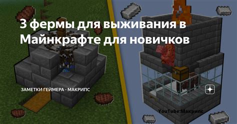 3 фермы для выживания в Майнкрафте для новичков Макрипс Майнкрафт Дзен