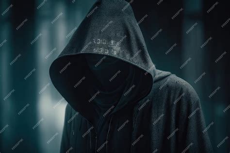 Premium Ai Image Anonymous Binary Code Hacker Under The Jacket Ai