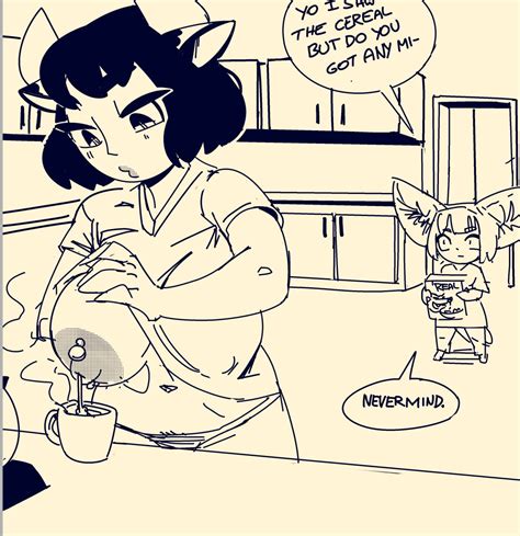 Rule 34 2girls Areolae Black Hair Cereal Cup Dialogue Duo English