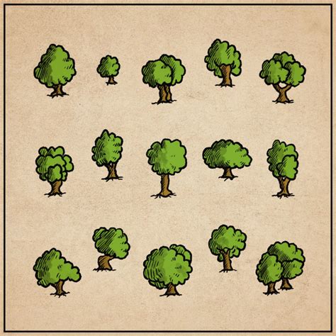 Enhance Your Fantasy Maps With Our Oak Tree Pack For Wonderdraft