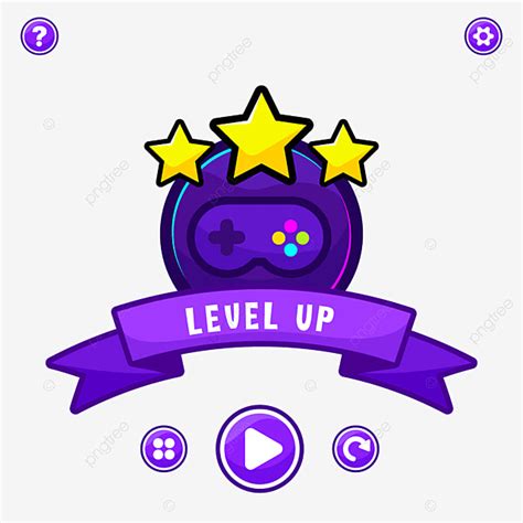 レベルアップゲームuiインターフェース達成デザインベクトルイラスト画像とpngフリー素材透過の無料ダウンロード Pngtree