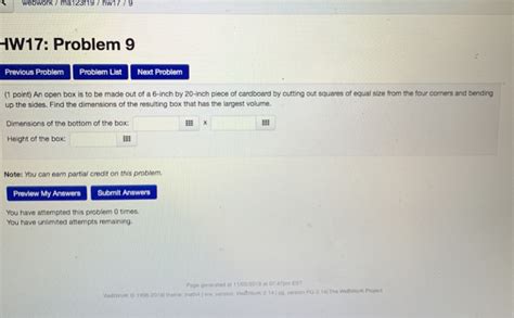 solved webwork ma123f19 hw17 9 hw17 problem 9 previous