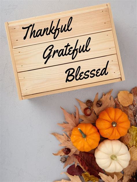 Thanksgiving Theme Thankful Grateful And Blessed Stock Image Image