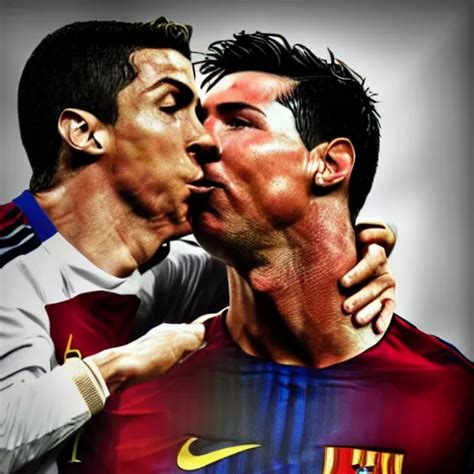 Ronaldo Kissing Messi Stable Diffusion