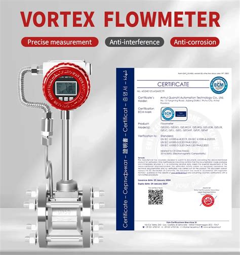 Explosion Proof Gas Flow Meter Vortex Flowmeter Air Steam Hydrogen