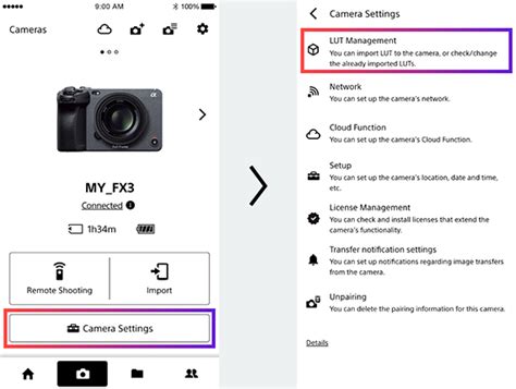 Save Lut Files And Import Them Into The Camera Creators Cloud