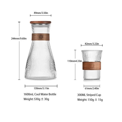 Promotion Sale Nomeni Storage Container Ribbed Glass Carafe With Wood
