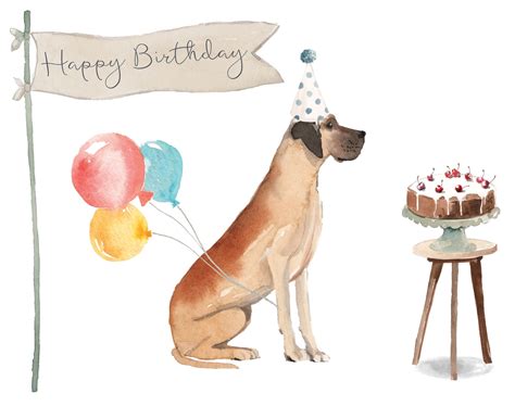Great Dane Birthday Card Etsy