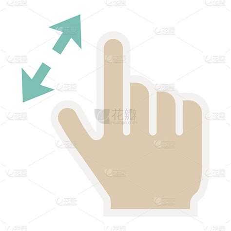 2手指缩放平面图标，触摸和手势