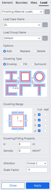 Finishing Material Loads Midas Support