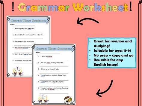Grammar Sentence Correction Worksheet Teaching Resources Worksheets Library