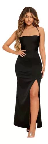 Vestido Boda Elegante Sexy Antro Escote Espalda Largo Meses Sin Interés