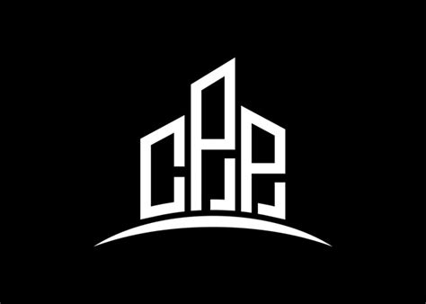 Carta cpp monograma vetorial de edifício modelo de design de logotipo edifício forma logotipo