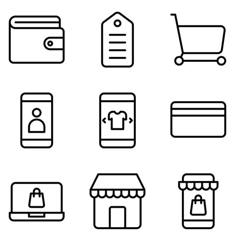 Paquete De Iconos De Tienda Online 2095358 Vector En Vecteezy