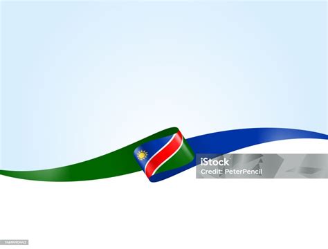 Namibia Flag Ribbon Namibian Flag Long Banner On Background Template