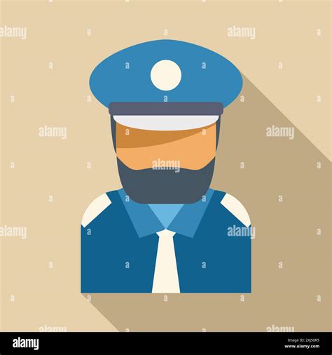 Security Guard Wearing Blue Uniform And Hat Concept Of Security And